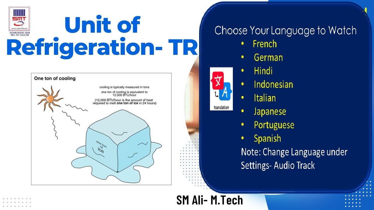 Class 9 - Unit of Refrigeration - Change Language in settings under Audio Track. - YouTube