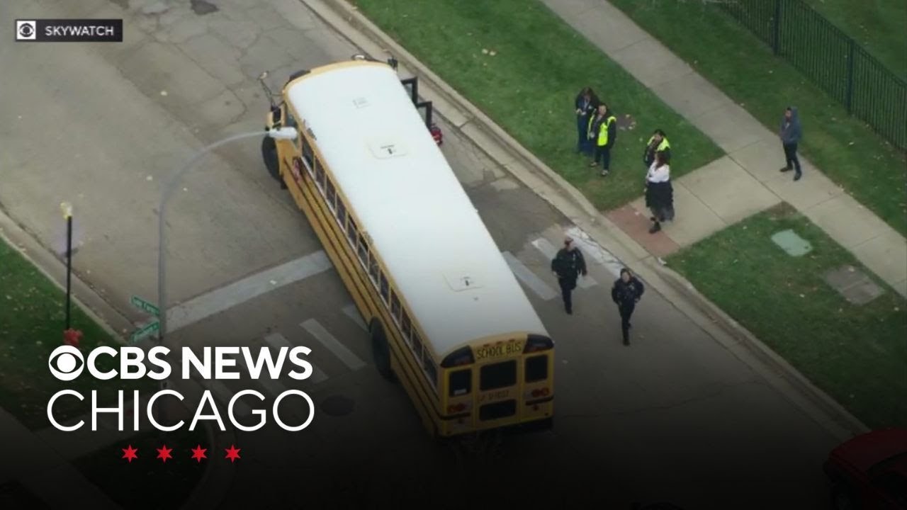 Student hurt in school bus crash in Elgin - YouTube