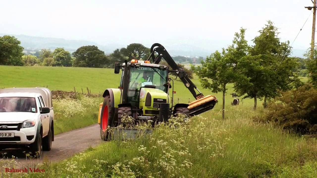 Verge Cutting with Claas and Strimming as Well ! - YouTube