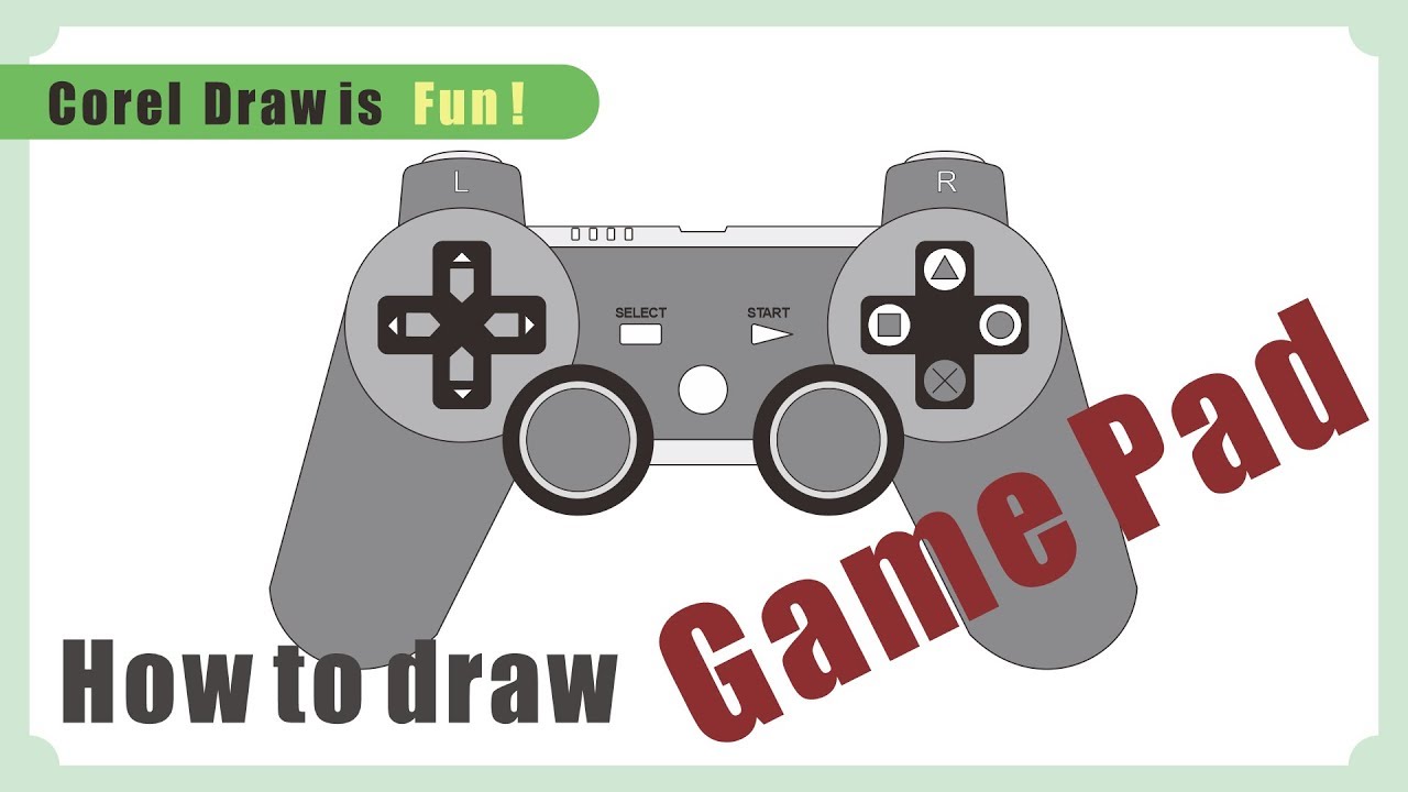Let's draw a Game Pad by Corel Draw ! (같이 그려요, 게임패드) - YouTube