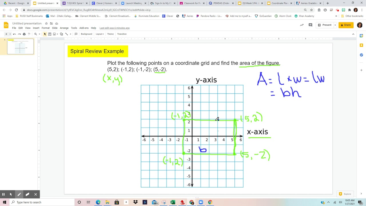 Area of Rectangle in Coordinate Plane - YouTube
