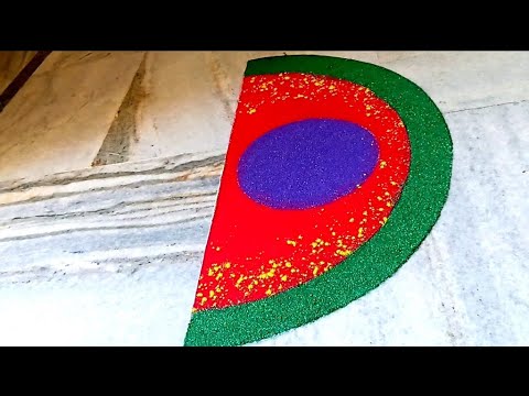 Half circle Diwali Rangoli🌹🌹 must try in your home 🪔🪔 - YouTube