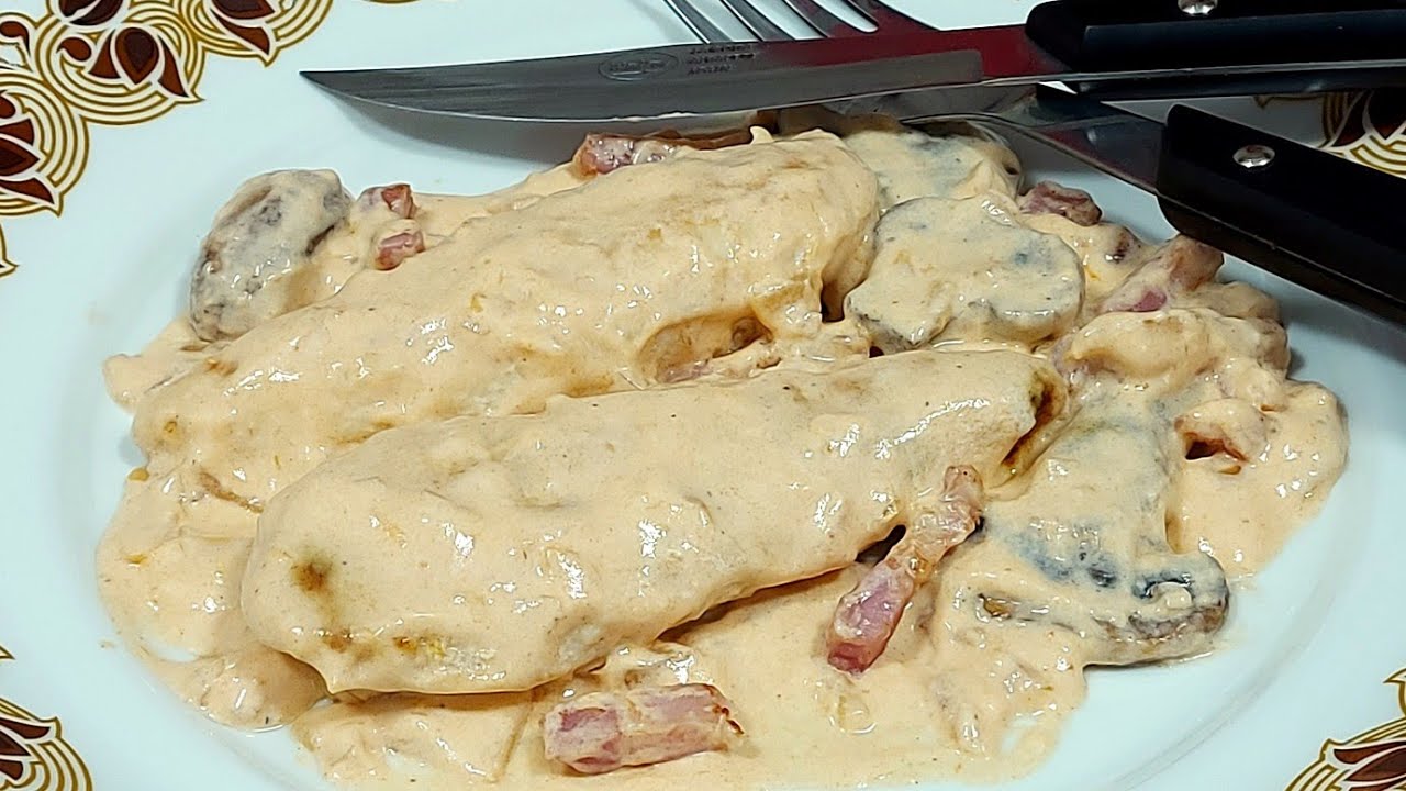 🍽 POLLO CON CHAMPIÑONES EN SALSA CREMOSA👌BUENÍSIMO // BEATRIZ COCINA - YouTube