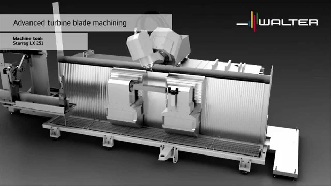 Walter Tools advanced turbine blade machining (inch) - YouTube