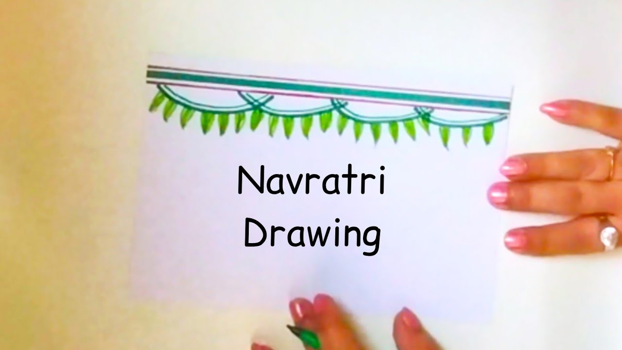 Easy Navratri Drawing || Navratri Drawing Step by Step - YouTube