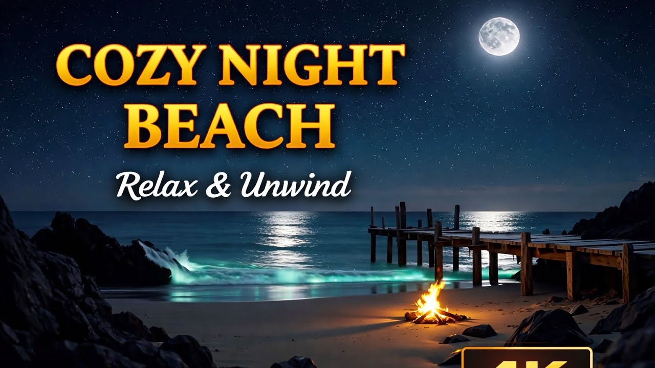 4K Night Ocean – Calm Waves, Starry Sky & Deep Relaxation - YouTube
