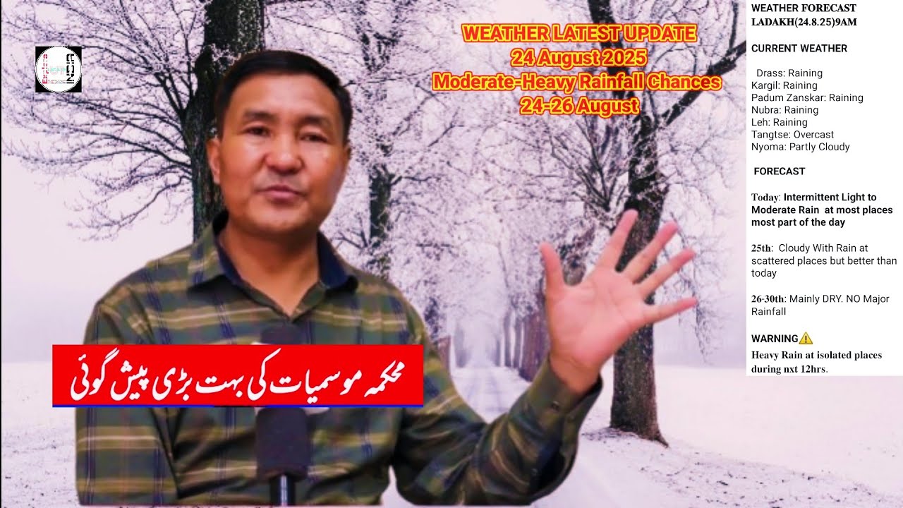 Latest Weather alert 24-26 Moderate-Heavy Rainfall Chances J&k-Ladakh ...