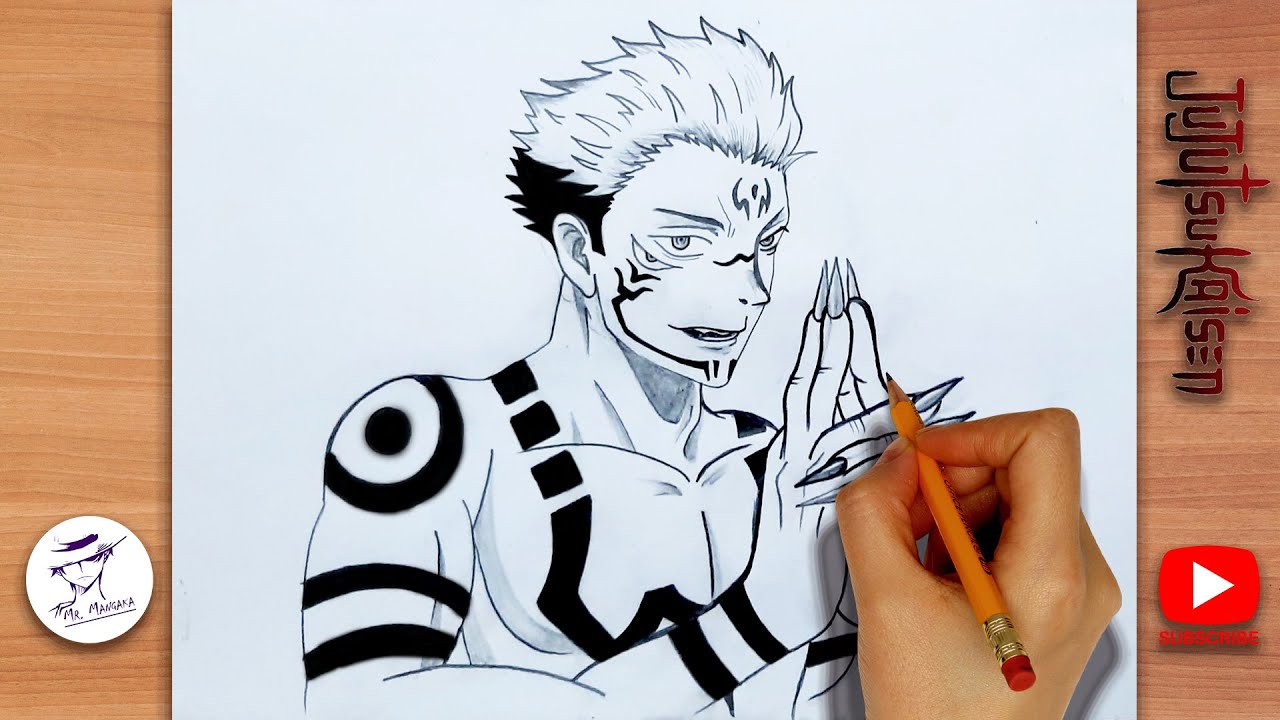 How to draw Sukuna domain expansion | Jujutsu Kaisen drawing easy ...