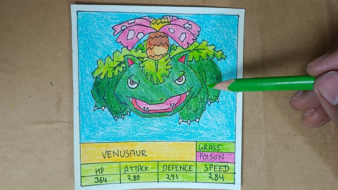 Draw pokemon | Venusaur | Pencil Colour - YouTube