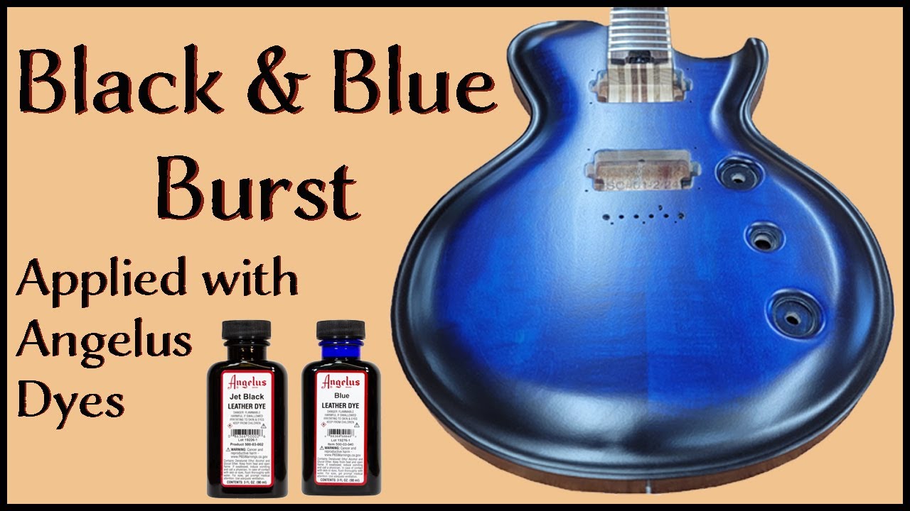 Dye a guitar body Black Burst over Blue with Angelus Leather Dyes and ...