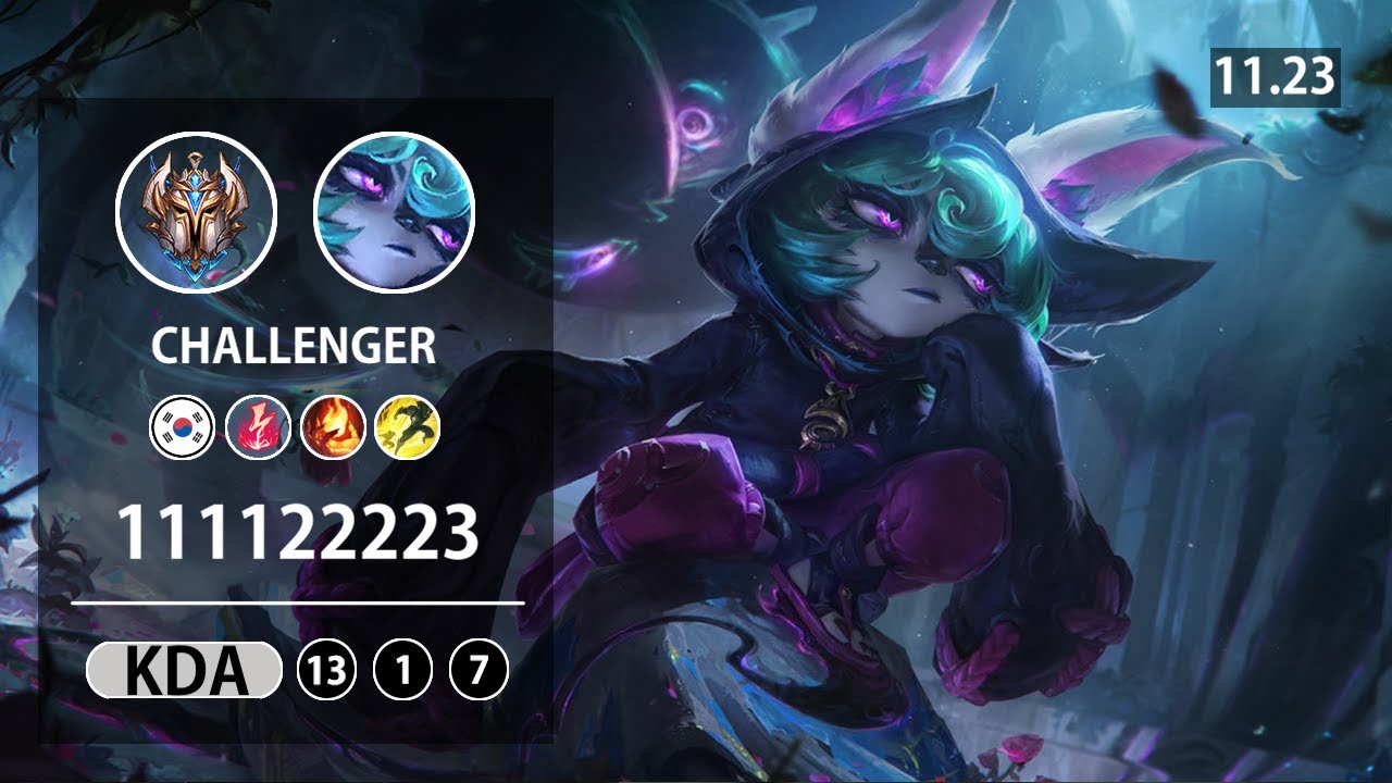 롤 챌린저 미드 벡스 " 111122223 " // LOL MID Vex KR Challenger | Patch 11.23 ...