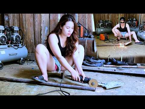 The talented 18-year-old young woman successfully repaired a high-capacity air compressor.