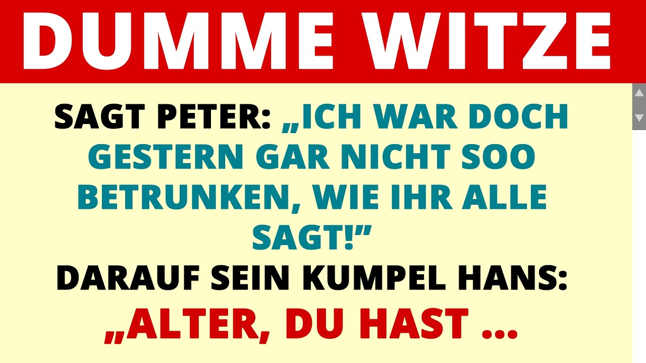 💥Krass lustig: 7 Dumme Witze - YouTube