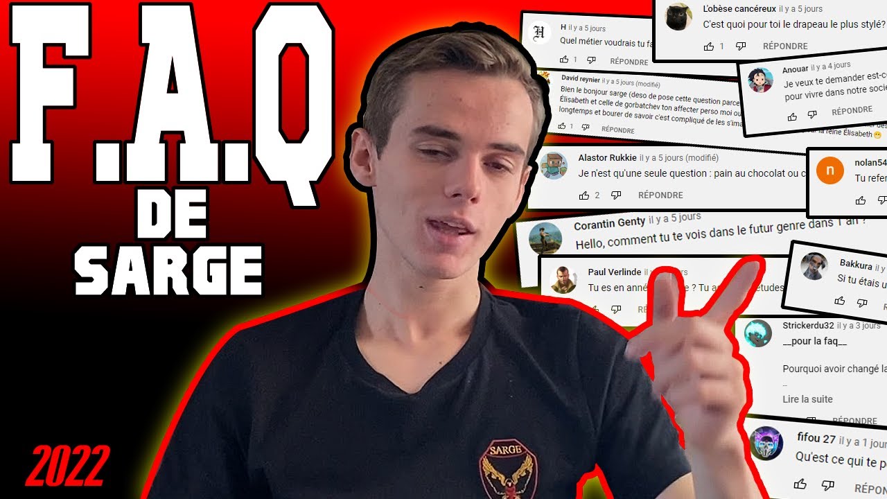 SARGE LE CHEF RÉPOND A VOS QUESTIONS ?!! FAQ FR YOUTUBE 2022 - YouTube