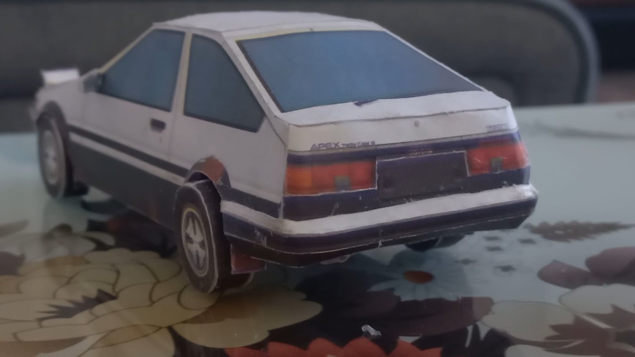 Toyota AE86 Trueno 1/30 scale paper craft - YouTube