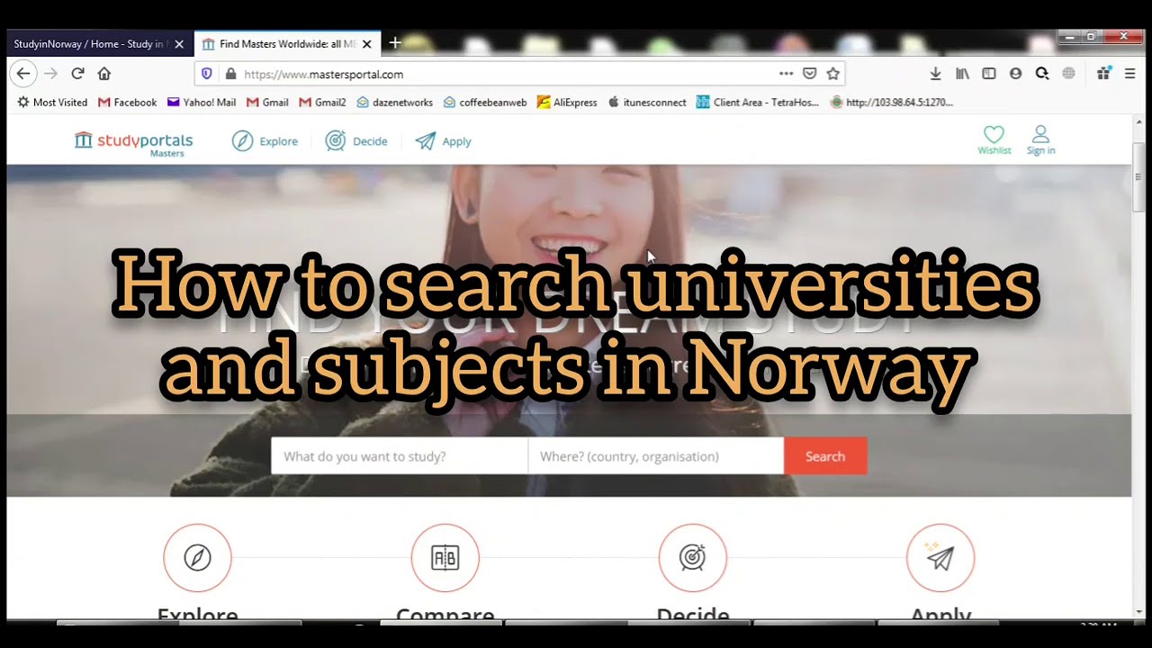 How to search Universities and Subjects with requirements in NORWAY ...