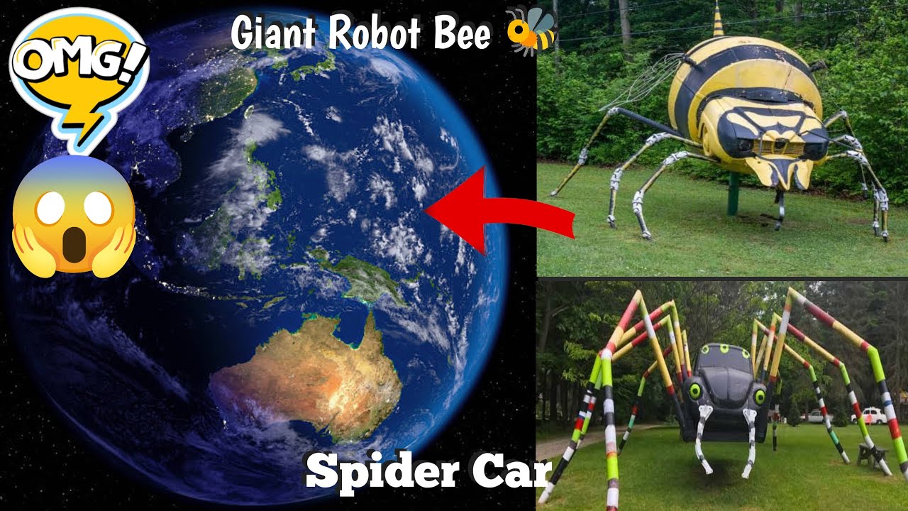 I Found Giant Robot Bee and Spider Car In Google Earth google map - YouTube
