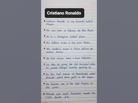 10 Lines Essay On Ronaldo | 10 Lines On Cristiano Ronaldo | Cristiano ...