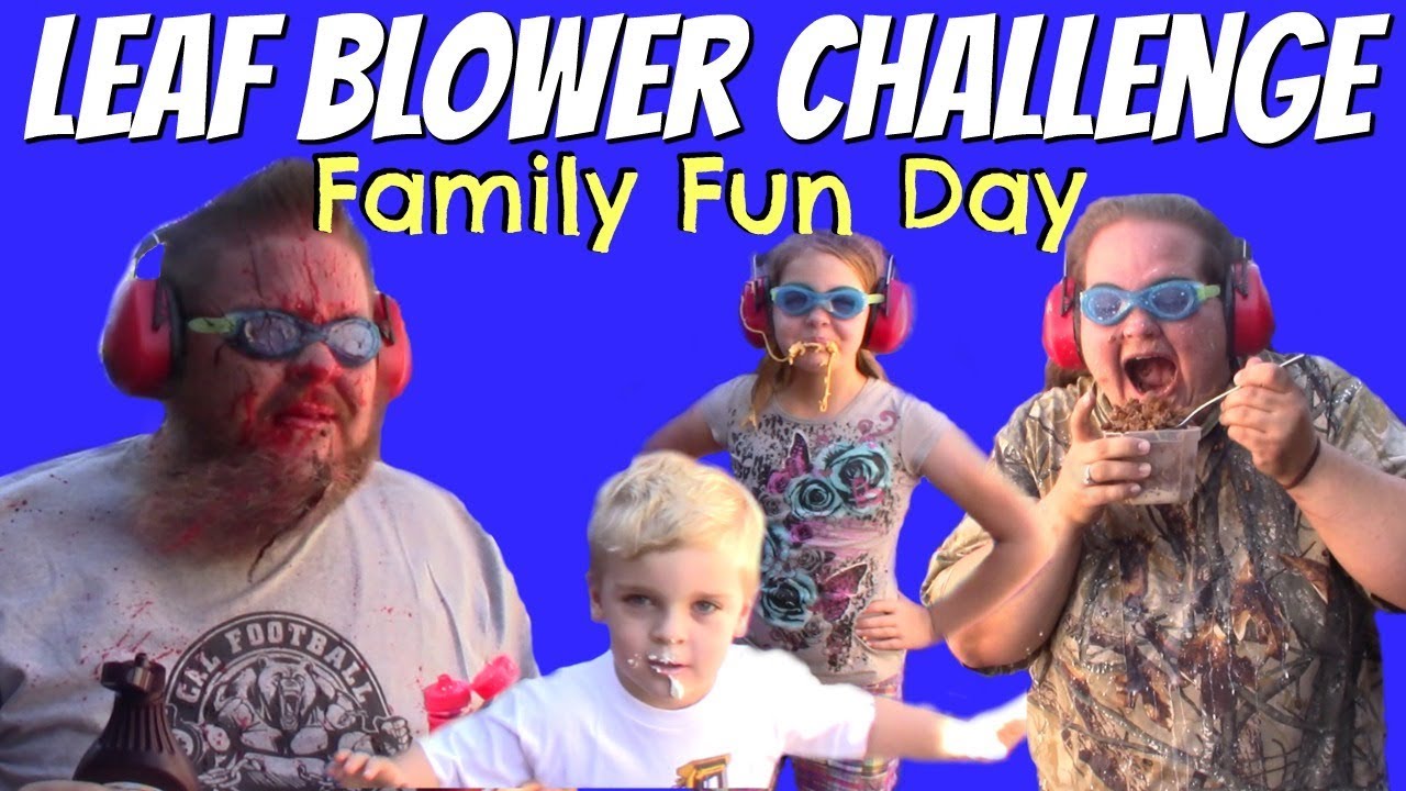 Family Fun Day || Leaf Blower Challenge - YouTube