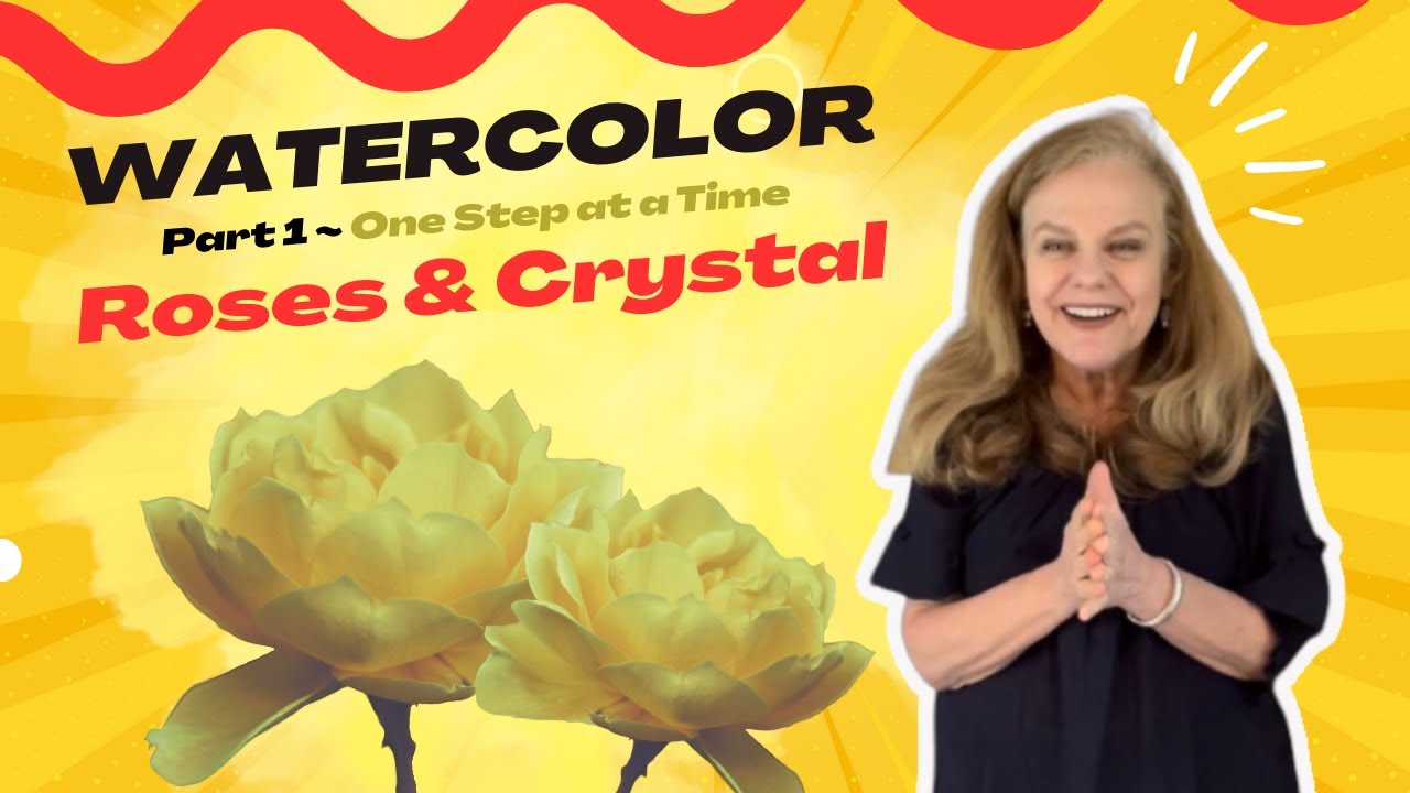 Watercolor Yellow Roses And Crystal, Step 1 - YouTube
