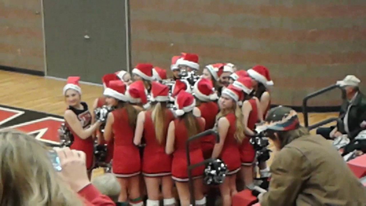 Hurricane High School cheerleaders Christmas Halftime 2014 - YouTube