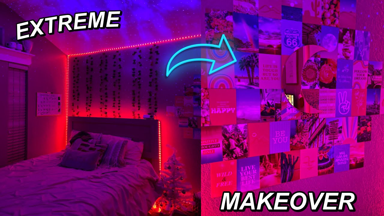 EXTREME ROOM MAKEOVER +TRANSFORMATION *asethetic vsco/ Pinterest ...