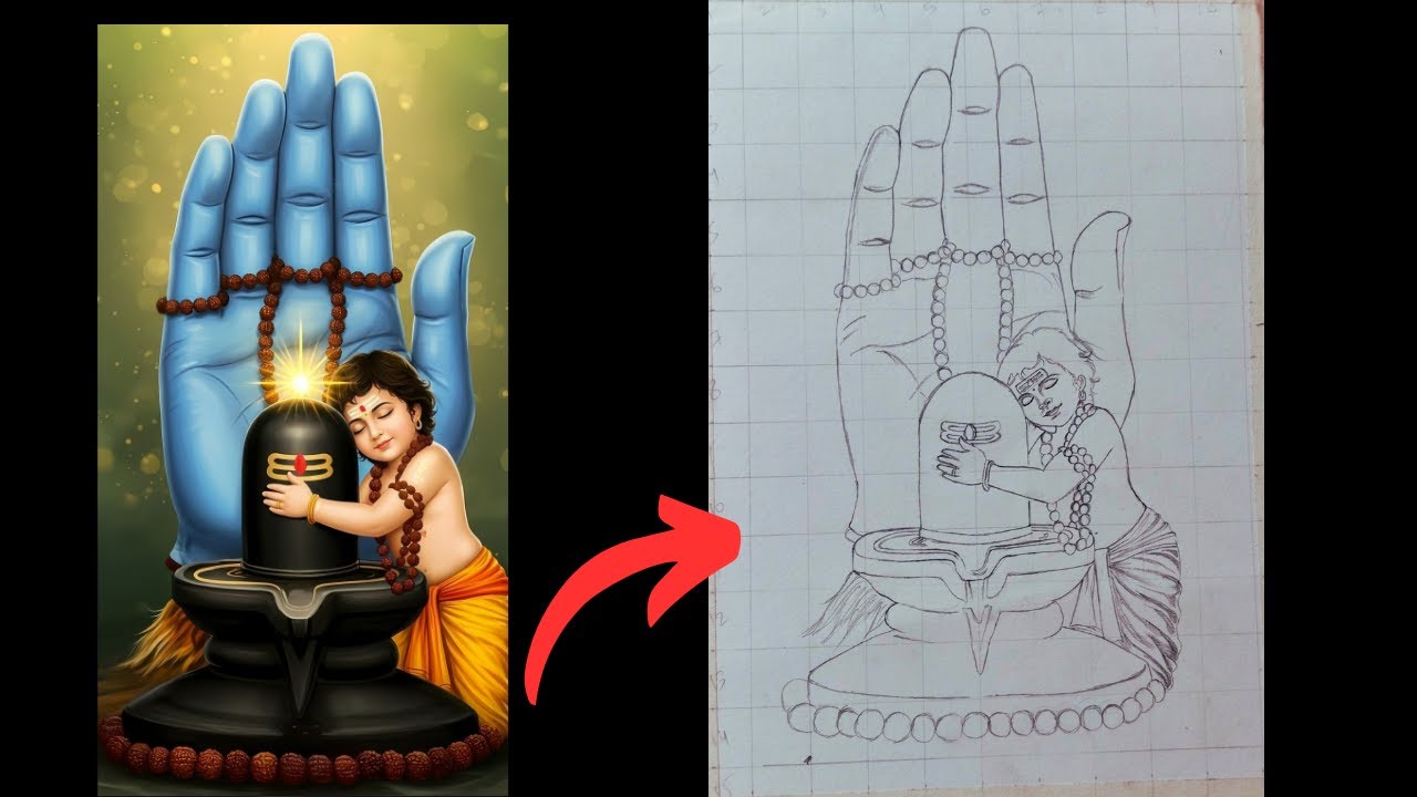 Lord Shiva Easy Drawing step by step | Lord shiva easy outline Drawing ...