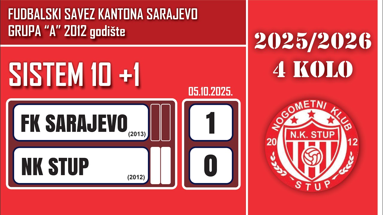 05.10.2025. FK Sarajevo 1:0 NK Stup - YouTube