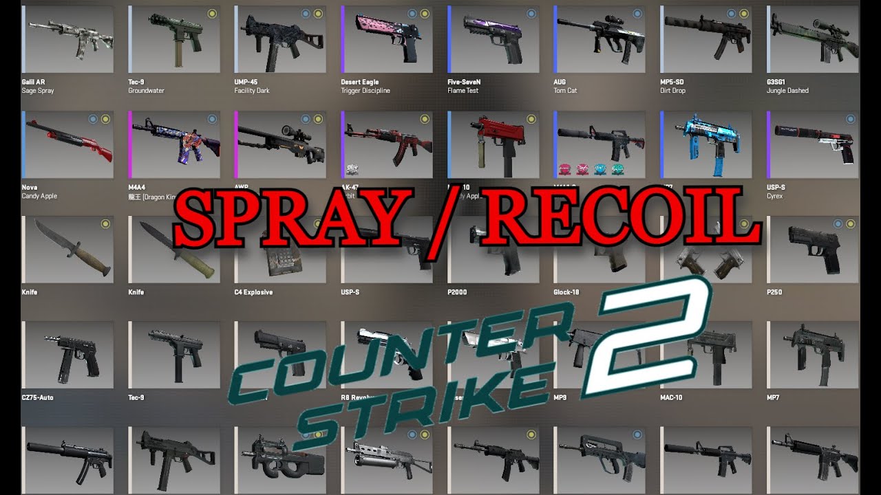 Different between cs go and Counter Strike 2 Spray of every Guns | CS 2 ...