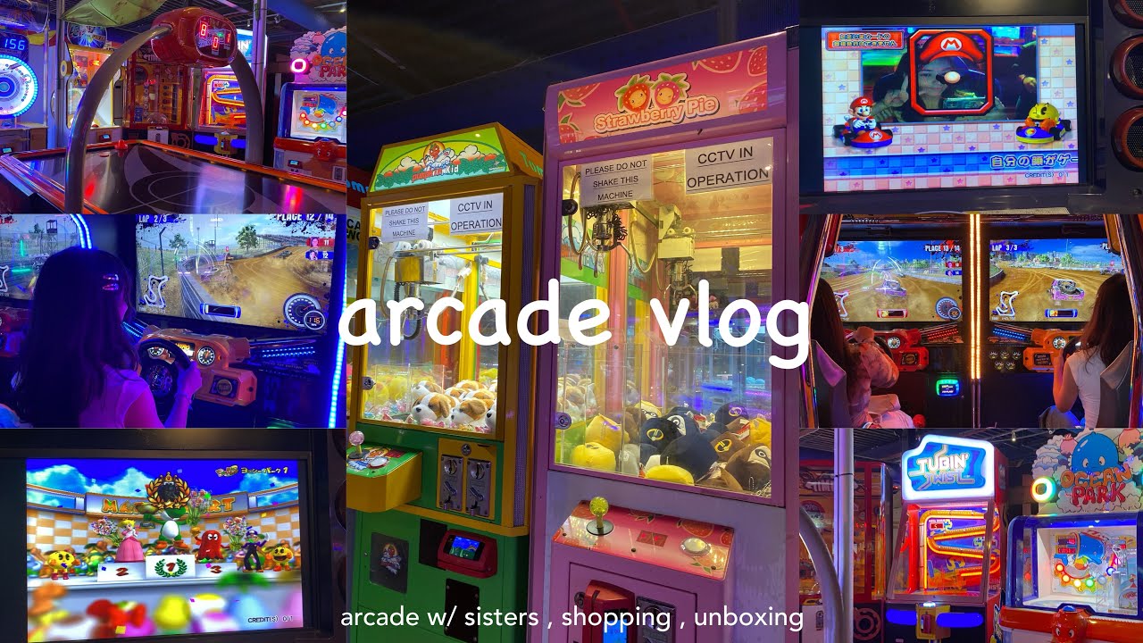 arcade vlog 👾|( arcade w/ sisters, shopping, mini haul, grwm, more arcade!!) - YouTube