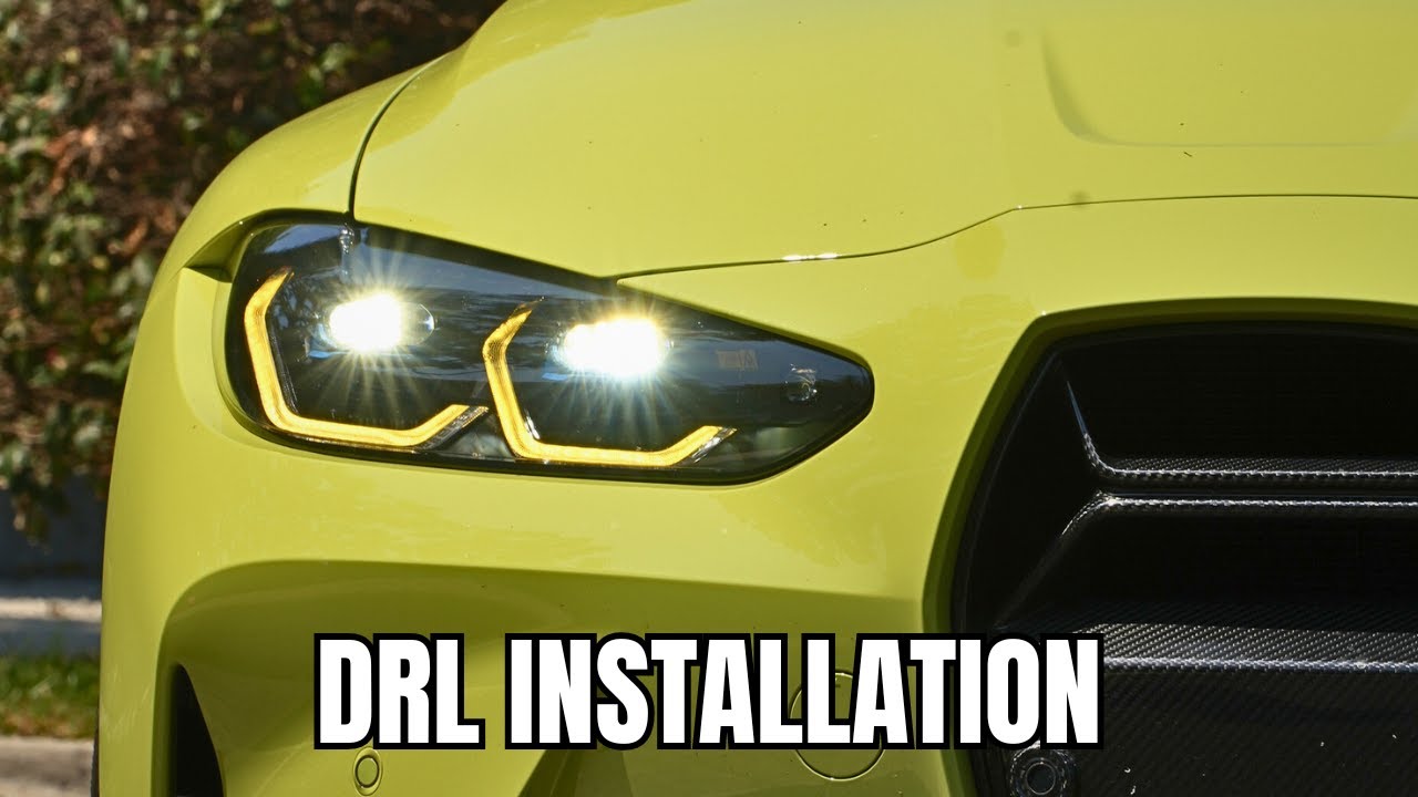 BMW G80 M3 YELLOW DRL INSTALL LASER LED - YouTube