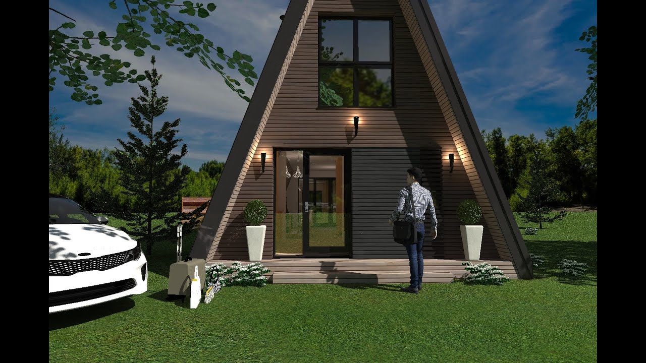 Cabana tip A Frame #195 2 dormitoare si o baie - YouTube