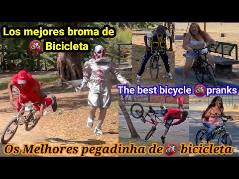 Lá bicicleta broma / Os melhores pegadinha da bicicleta 🚳 /The best bicycle pranks