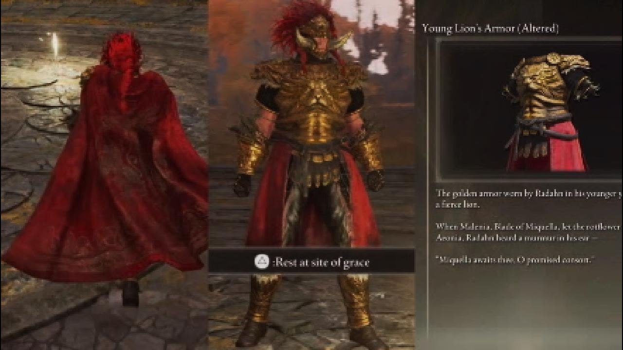 Elden Ring DLC Young Lion's Armor (Altered) Showcase Cape Physics ...