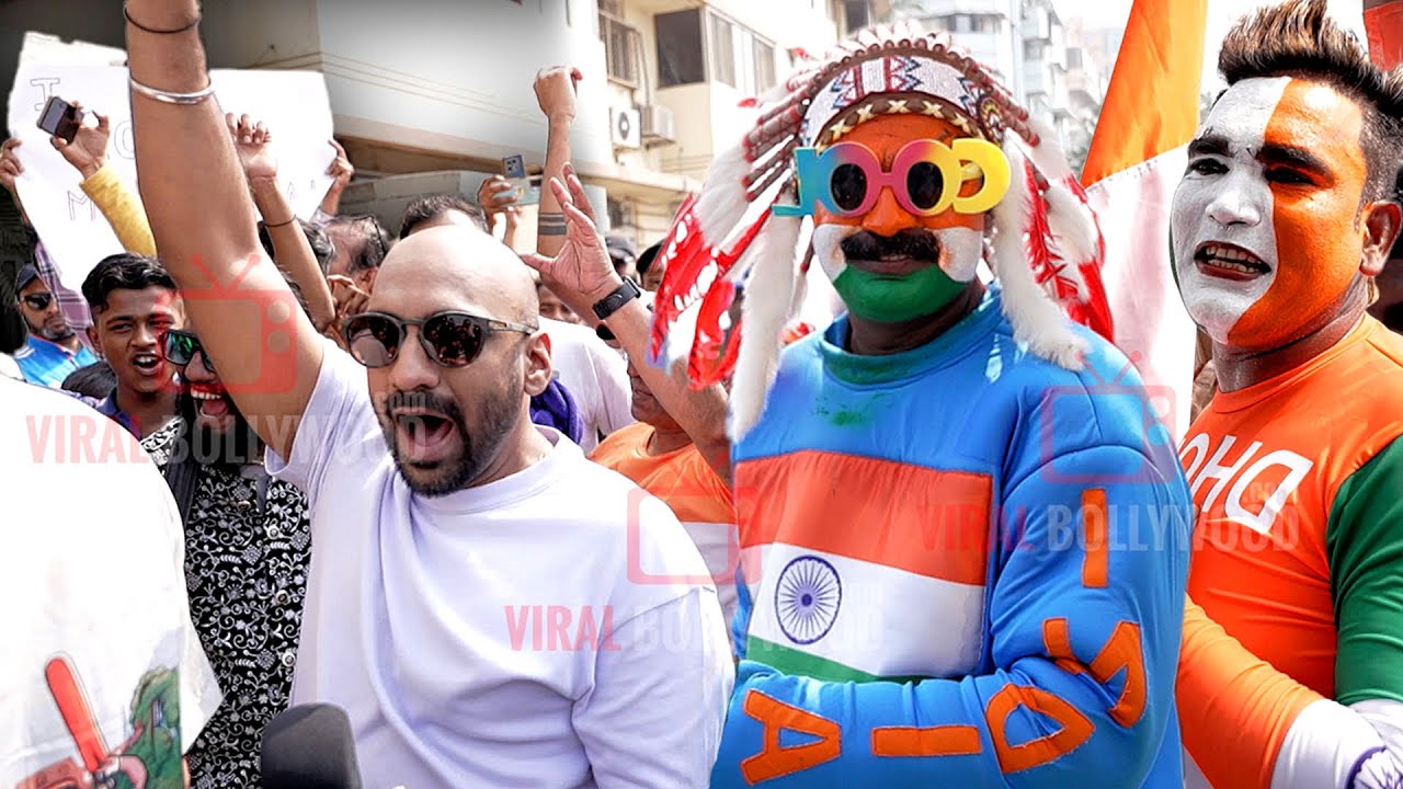 Fans Celebrating and Chearing Team India Outside Stadium For Semifinals ...