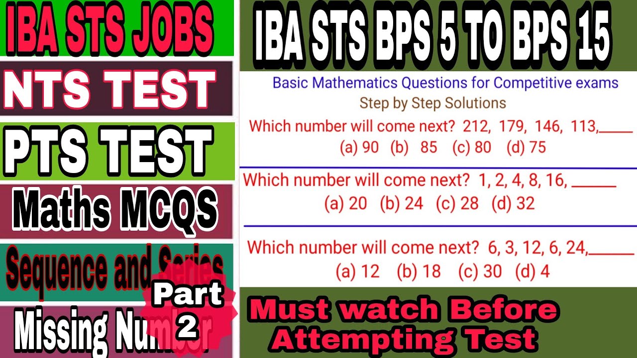 Basic Mathematics Preparation for Screening Test (part 2) of IBA STS ...