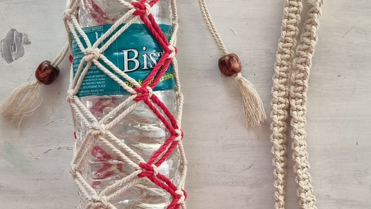 DIY#Macrame Water Bottle Holder #Step by Step Tutorial - YouTube