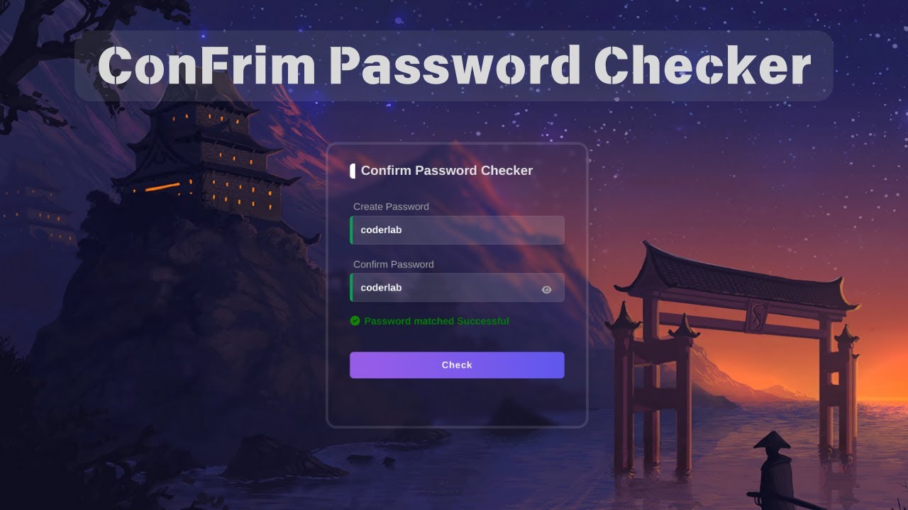 Confirm Password Validation Using Html Css And Javascript Youtube 5433