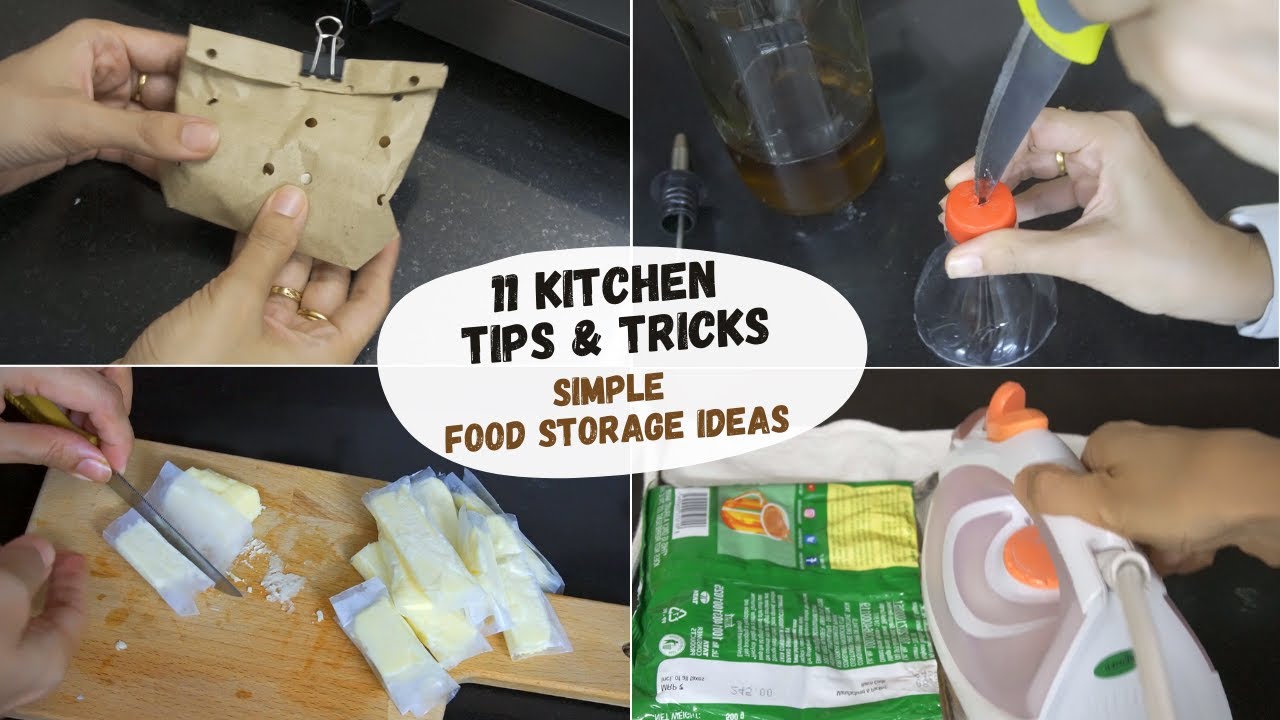 11 KITCHEN TIPS AND TRICKS | Simple and Useful food storage tips ...