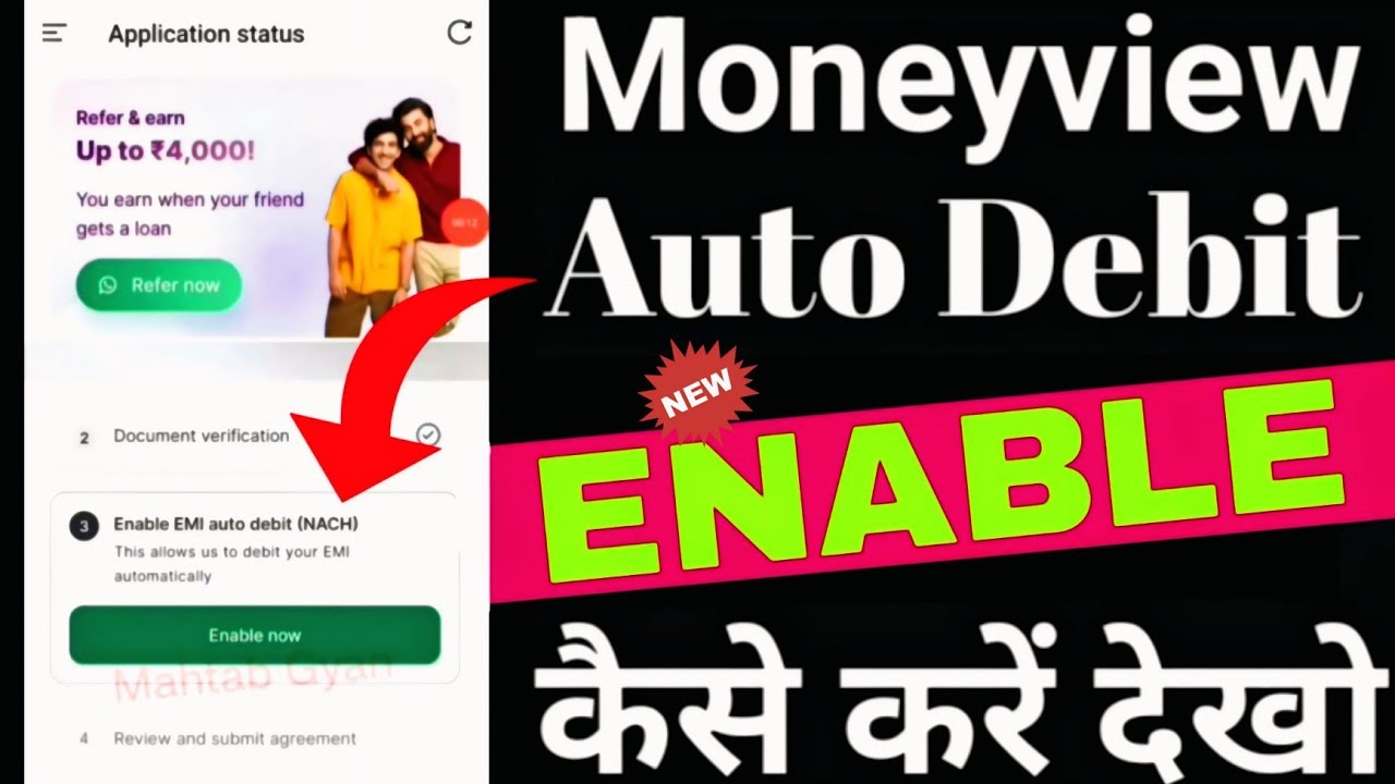 money view auto debit enable kaise kare | how to enable auto debit in ...