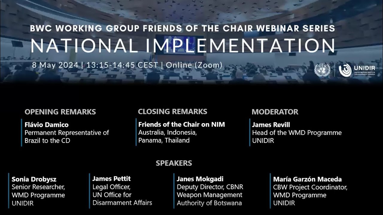 Biological Weapons Convention National Implementation 📜⚖🧫👩🏾‍🔬🗨 - YouTube