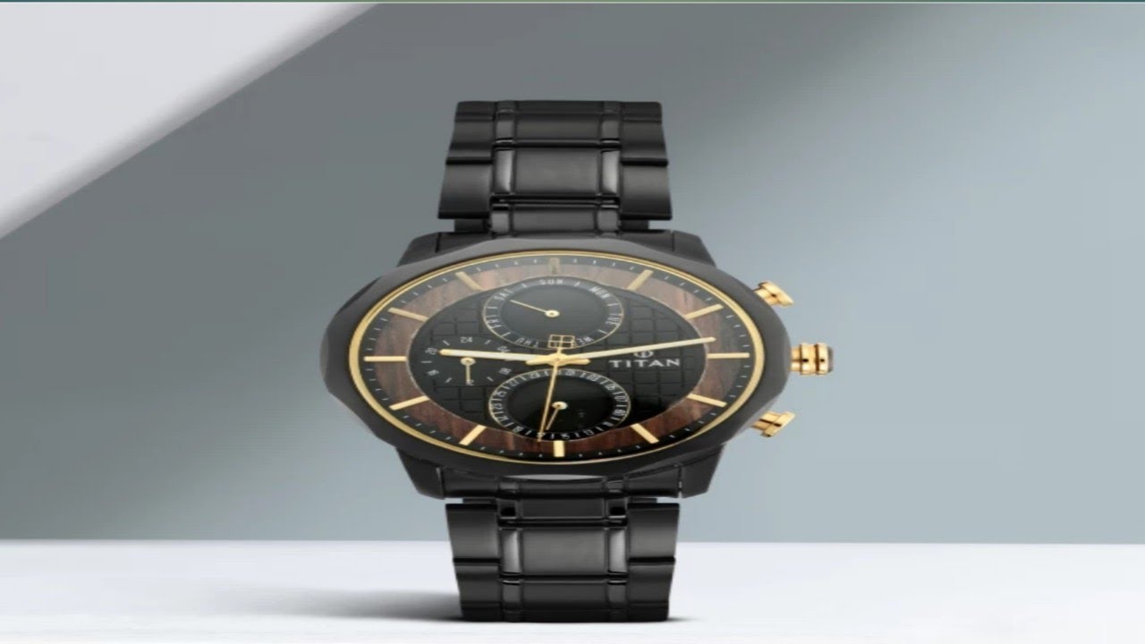 Titan Grandmaster Collection Multifunction Black Dial Metal Strap Watch ...