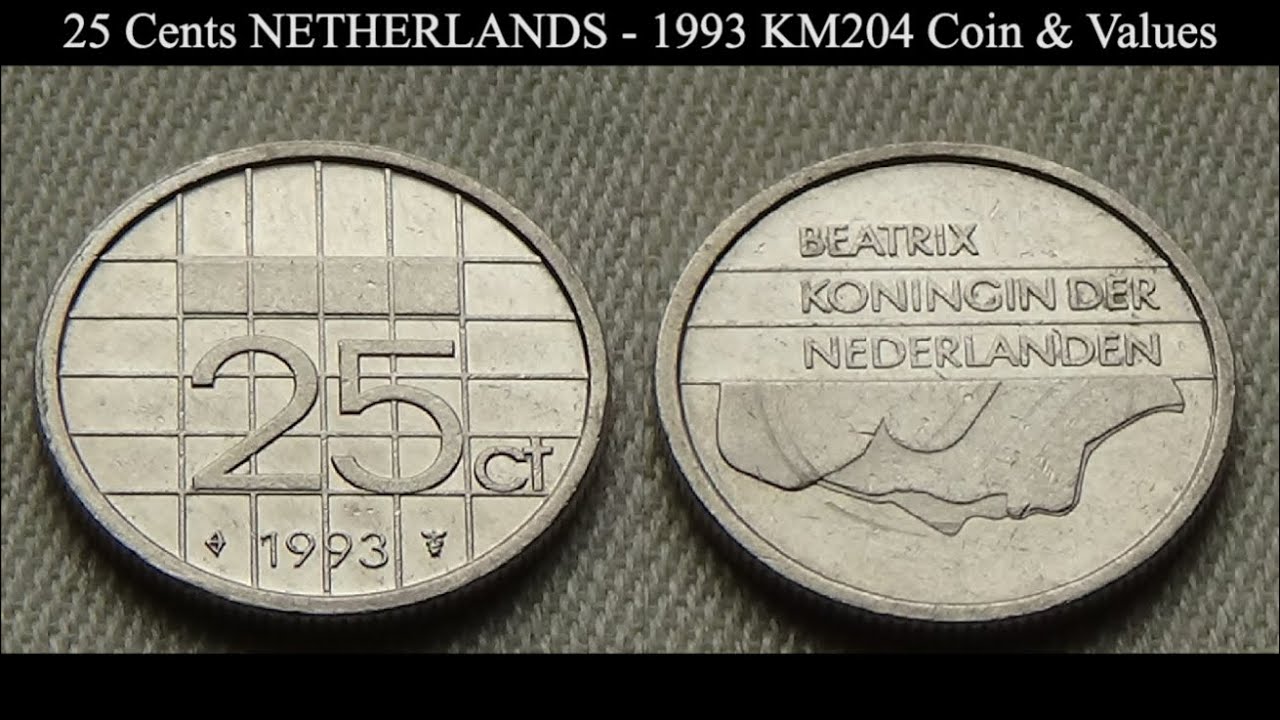 25 Cents NETHERLANDS - 1993 KM204 Coin & Values - YouTube