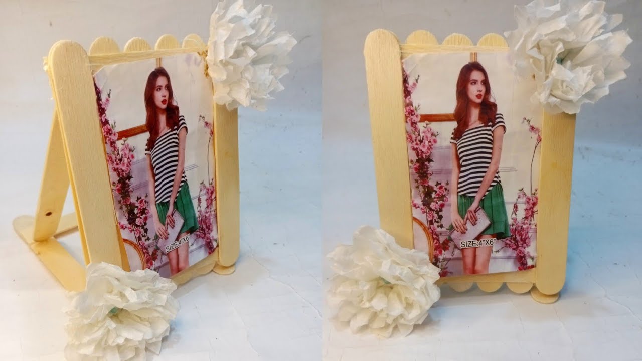 ice cream stick new craft ideas 😍/ how to make photo frame with ice ...