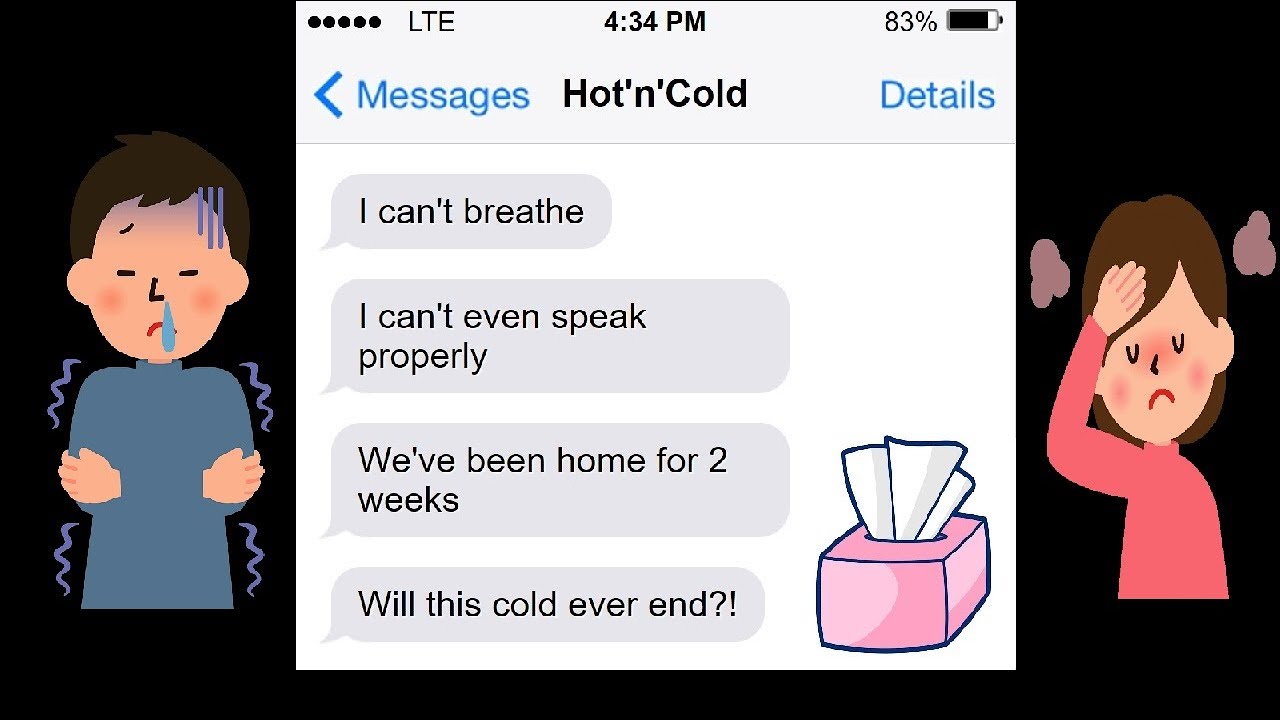 Being sick together, cold sneezing at home (M, F) | sniffling | nose ...