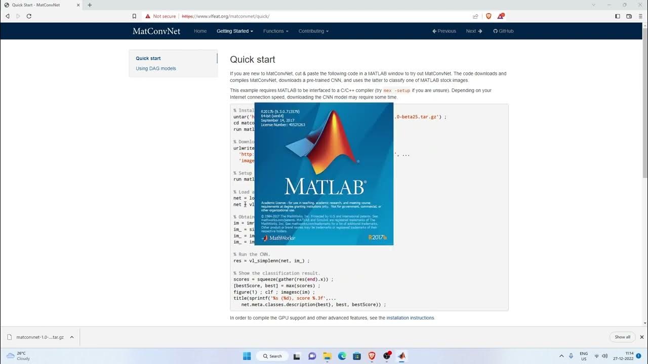 MatConvNet Quick Start Guide in Windows - YouTube