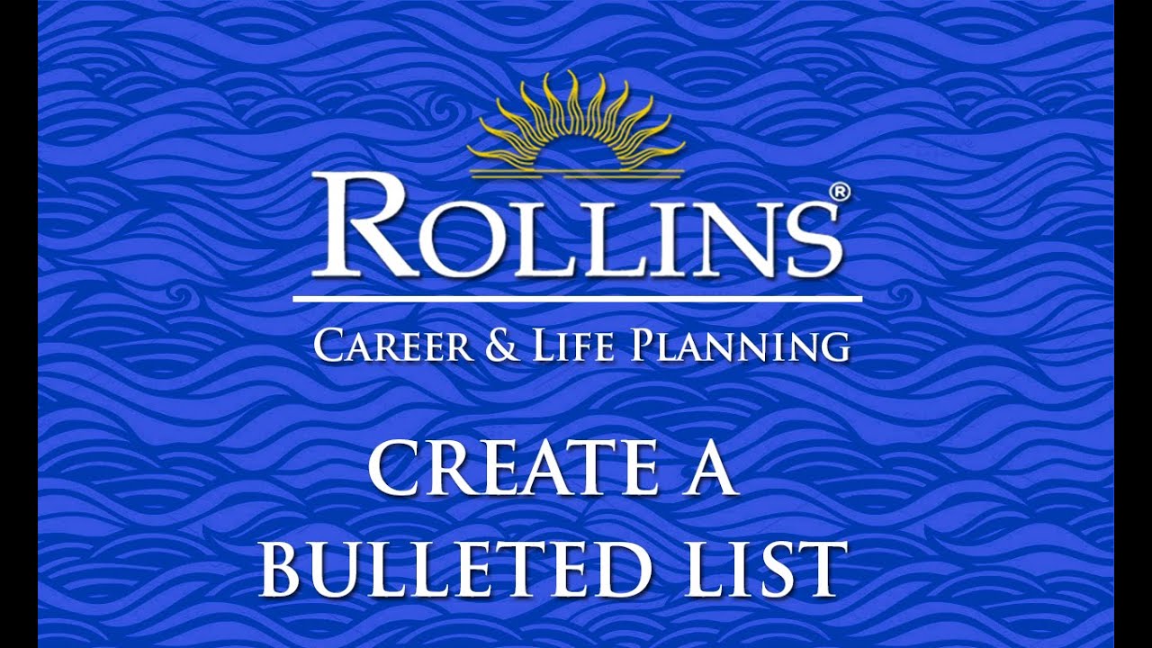 How To Create A Bulleted List In Microsoft Word YouTube How To Create A Bulleted List In Microsoft Word YouTube