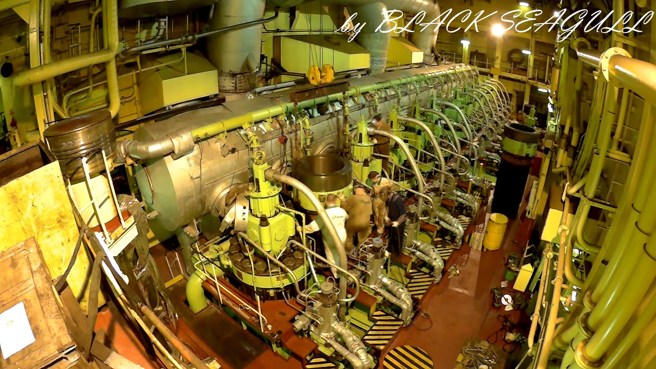 Main engine overhauling with changing piston crown and cylinder liner ...