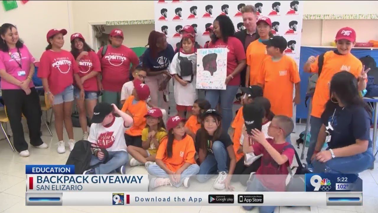 Khalid Foundation gives out 50 backpacks to local school - YouTube