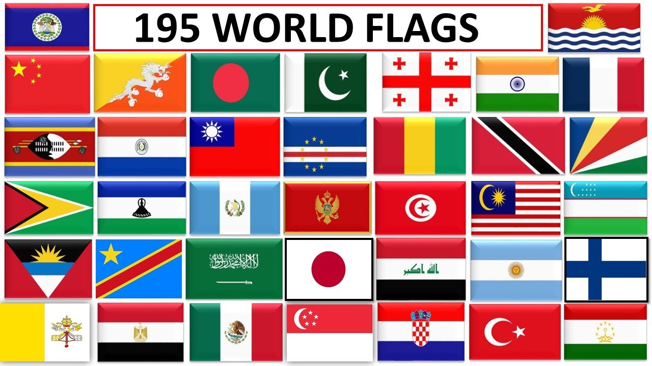 Guess All the 195 Flags of the World | all Country flags name - YouTube